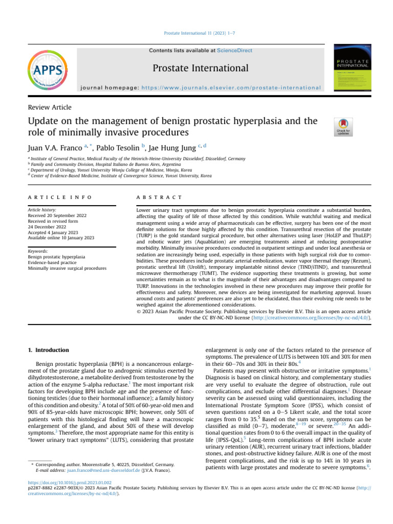BPH Management: Minimally Invasive Options | PDF | Prostate | Surgery