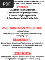 AP7 Q1 W5 Day 3 - Island Origin Hypothesis (Solheim) - Teoryang Nusantao | PDF
