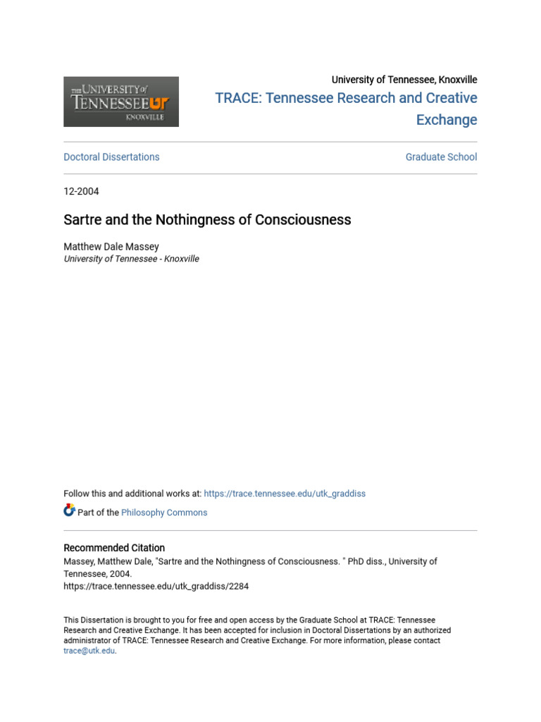 Sartre and The Nothingness of Consciousness | PDF | Phenomenology ...