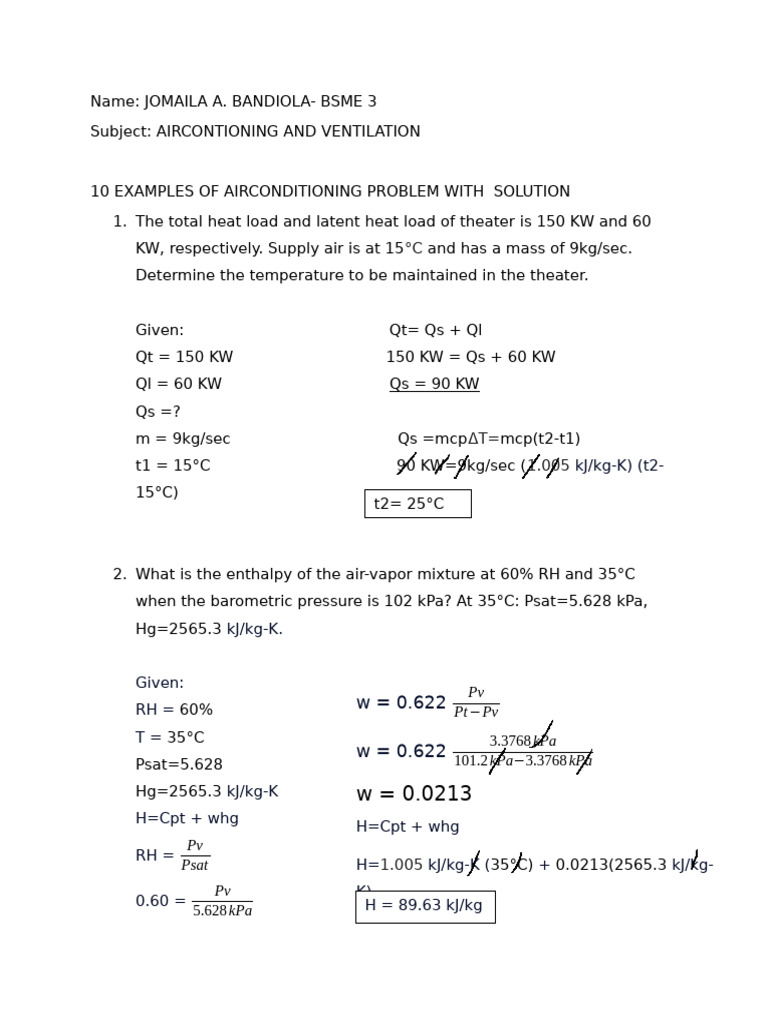 MEAV1 Assignment#2 Bandiola Jomaila Armada PDF | PDF | Humidity | Water