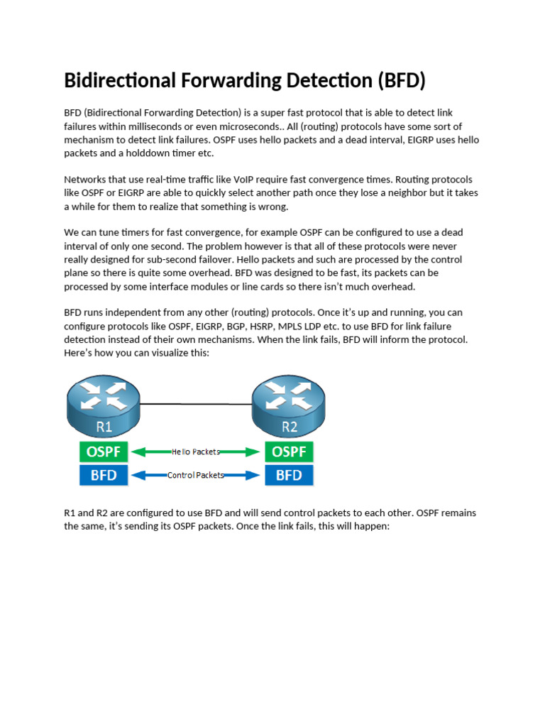 Bidirectional Forwarding Detection | PDF | Routing | Network Protocols