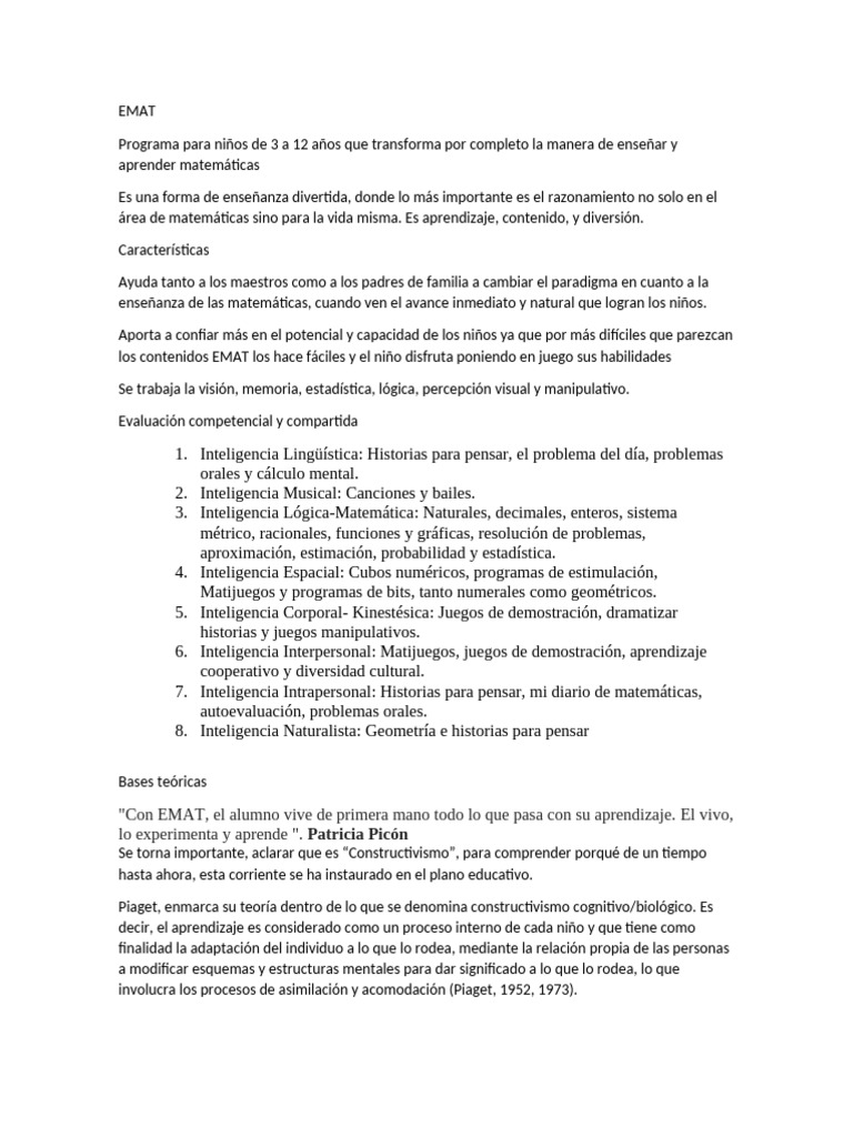 EMAT | PDF | Aprendizaje | Inteligencia