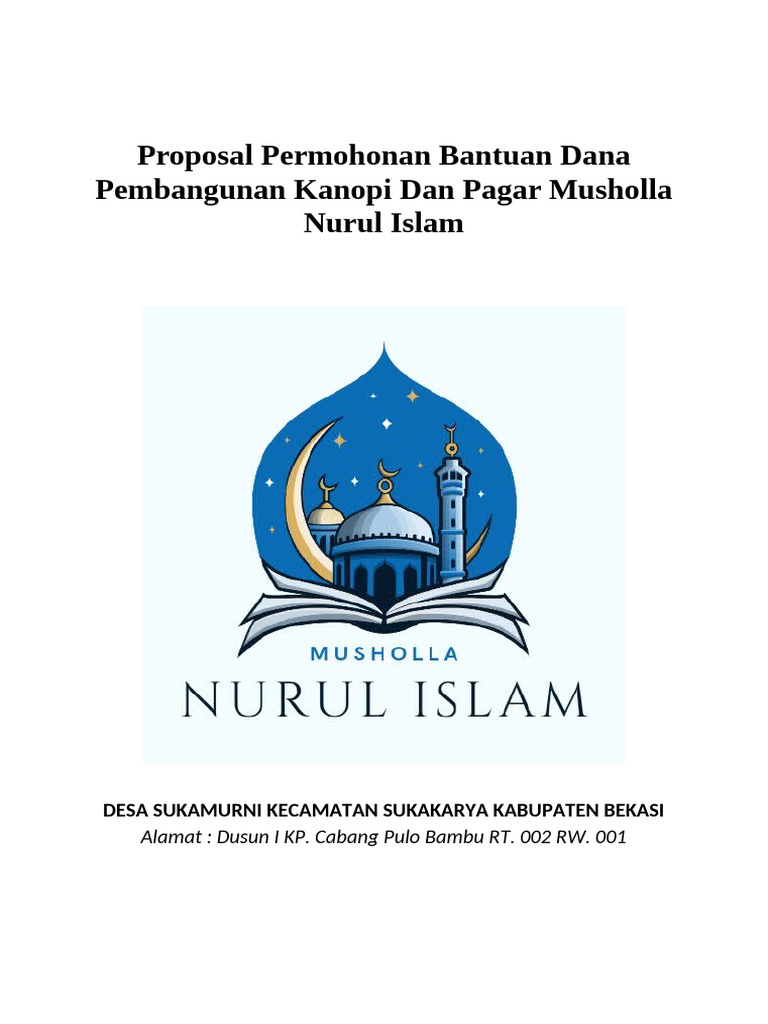 Proposal Pembuatan Kanopi Dan Pagar Musholla Nurul Islam | PDF