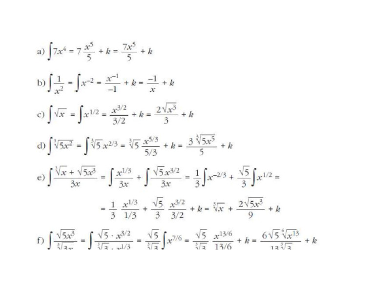 Ejercicios de Integrales Resueltos 1 | PDF
