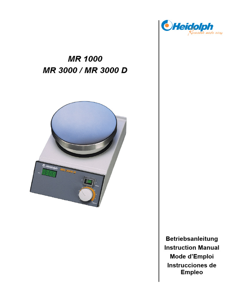 Heidolph MR 1000 Magnetic Mixer Manuel | PDF | Switch | Mains Electricity