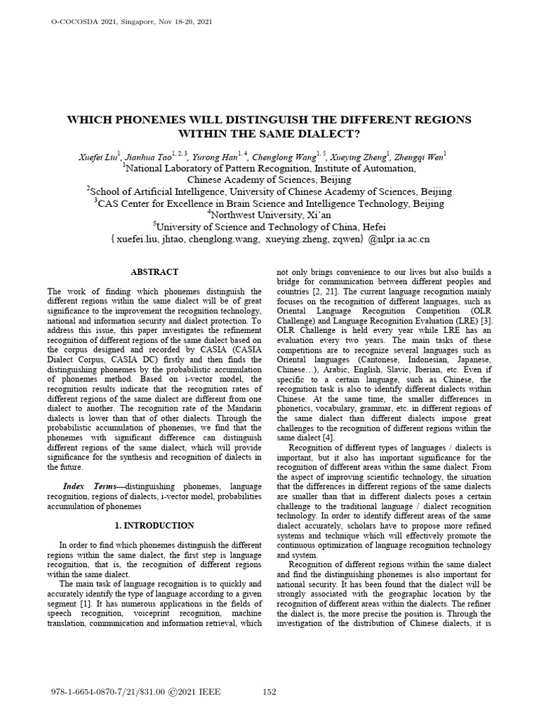 OC2021 Paper 4 | PDF | Mandarin Chinese | Dialect