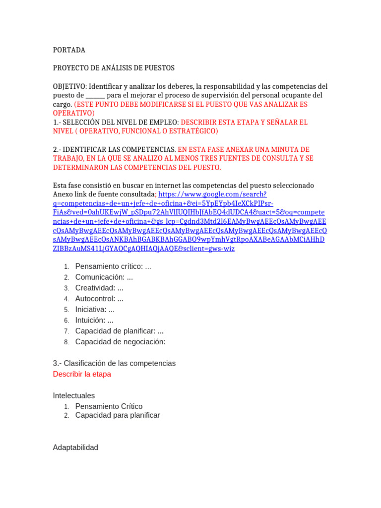 Borrador Proyecto Análisis - Puesto-1 | PDF | Planificación | Creatividad