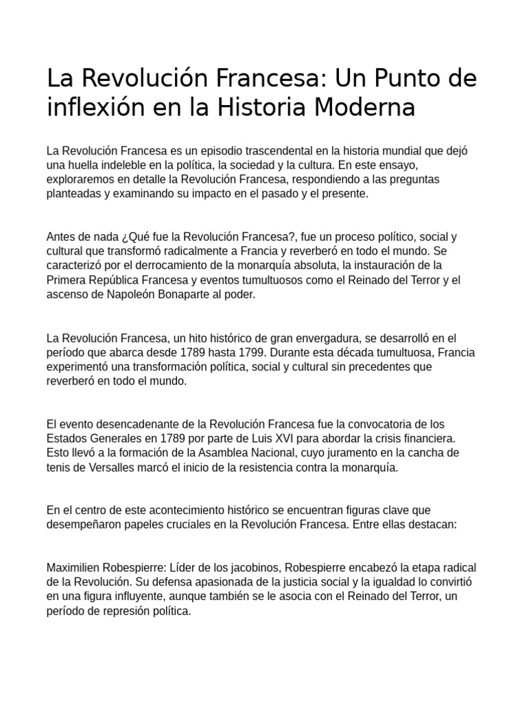 La Revolución Francesa: Impacto Global | PDF | revolución Francesa ...