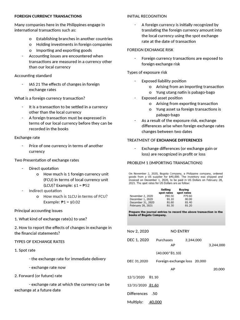 Foreign Currency Transactions Guide | PDF | Consolidation (Business ...