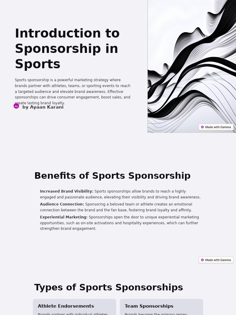Introduction-to-Sponsorship-in-Sports | PDF | Brand | Sponsor (Commercial)