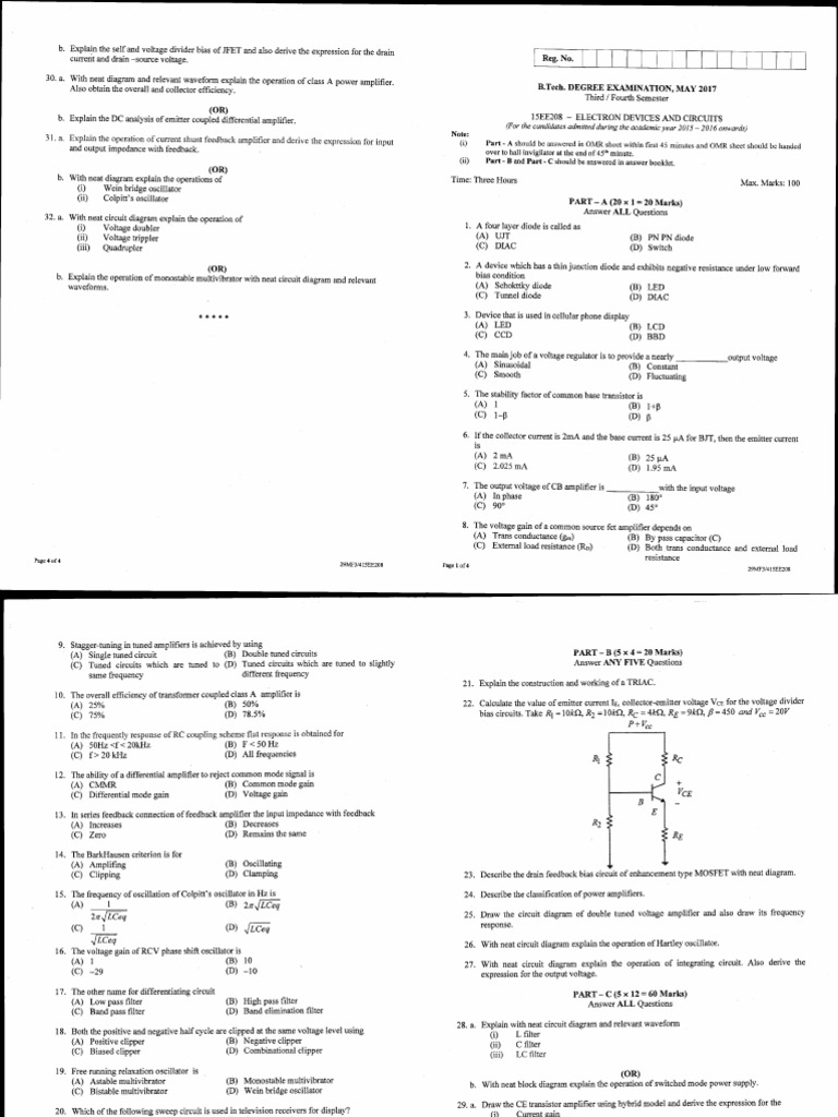 Analog first part univ QP | PDF | Amplifier | Electronic Oscillator