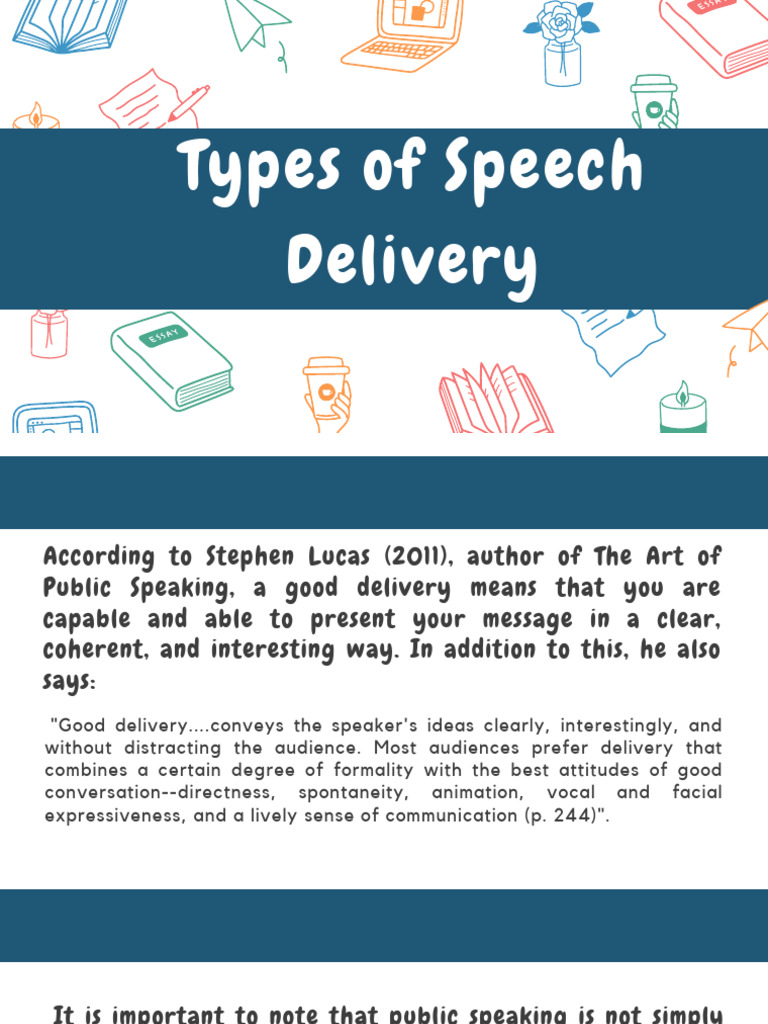 Types of Delivery Speeches | PDF | Speech | Communication