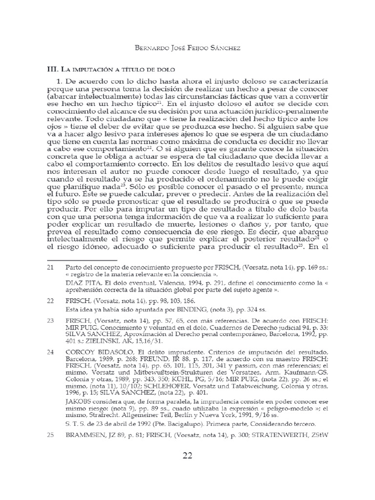 III. La Imputación A Título de Dolo | PDF
