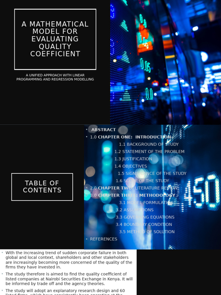 A Mathematical Model For Evaluating Quality Coefficient Pdf