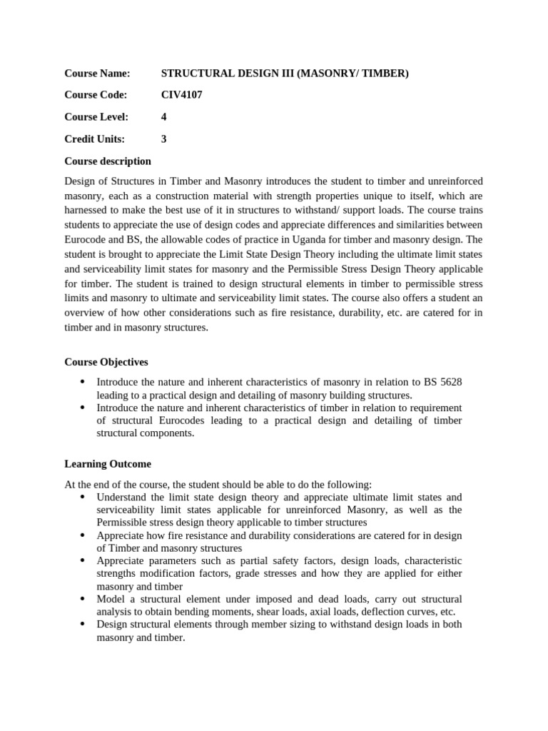 Masonry and Timber Structural Design | PDF | Strength Of Materials ...