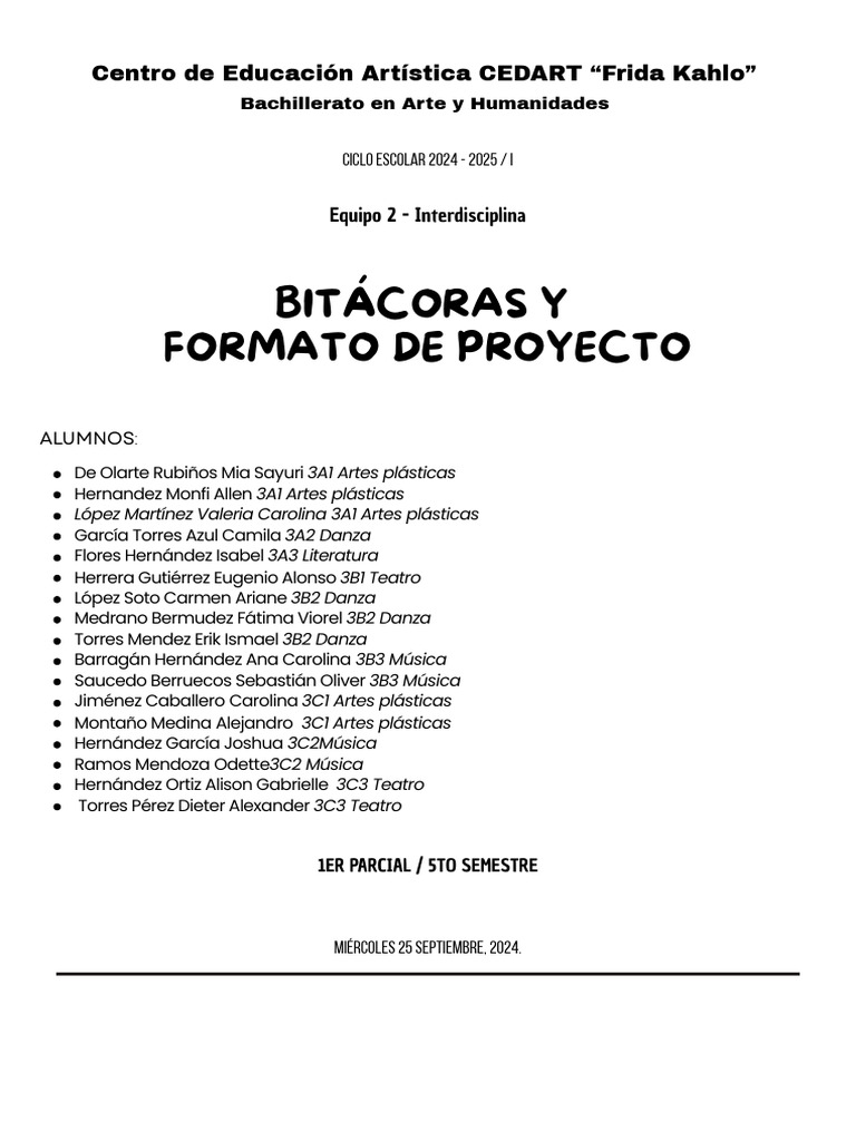 Bitácoras y Formato de Proyecto - Equipo 2. - 20241016 - 130359 - 0000 | PDF | Agua | Ecología