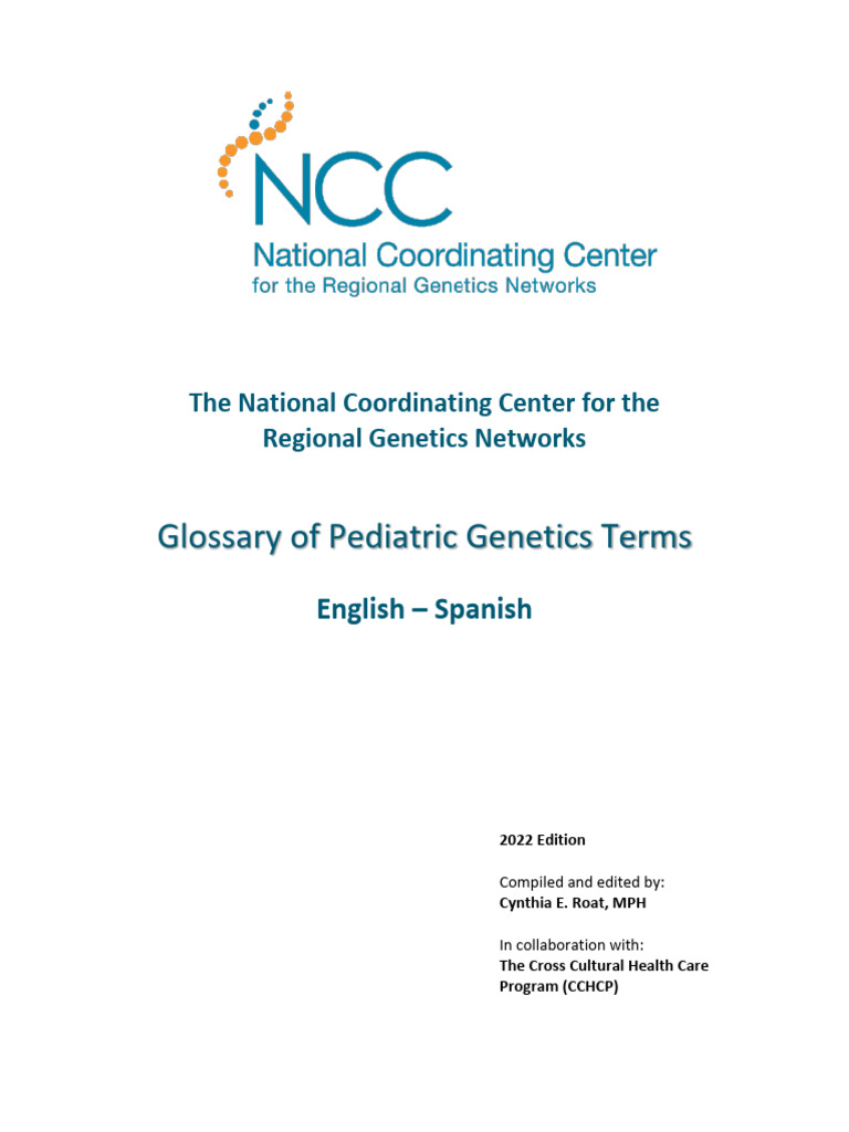 Pediatric Genetics Glossary: English-Spanish | PDF | Gene | Genetics