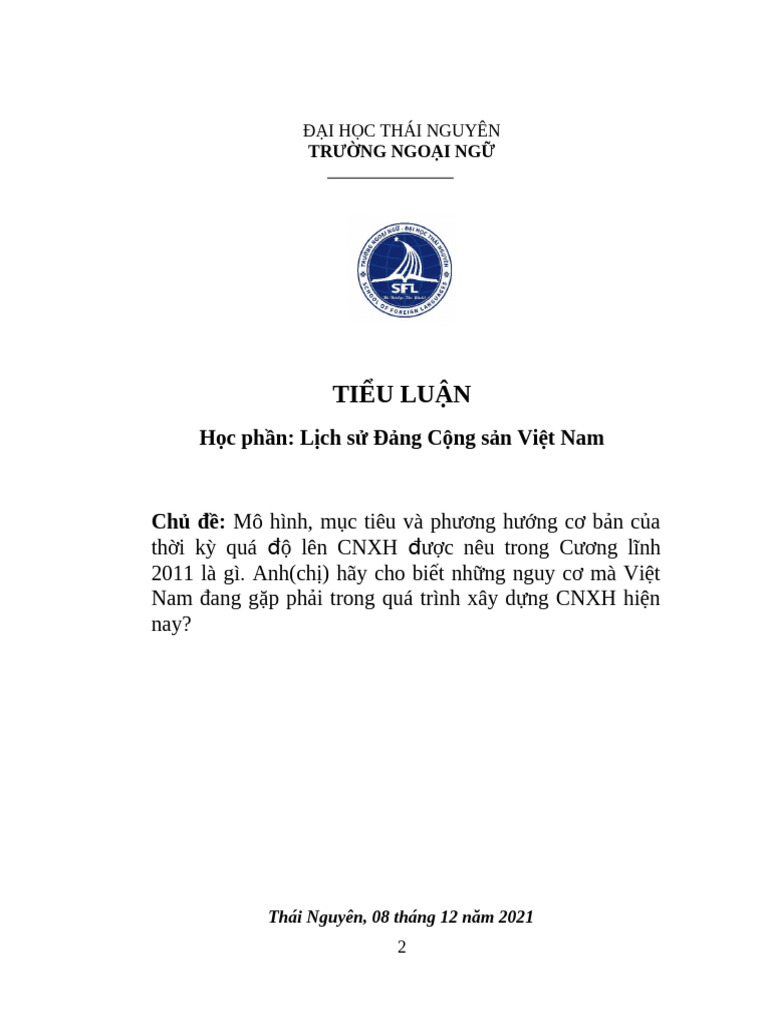 Tiểu luận LSDCSVN | PDF