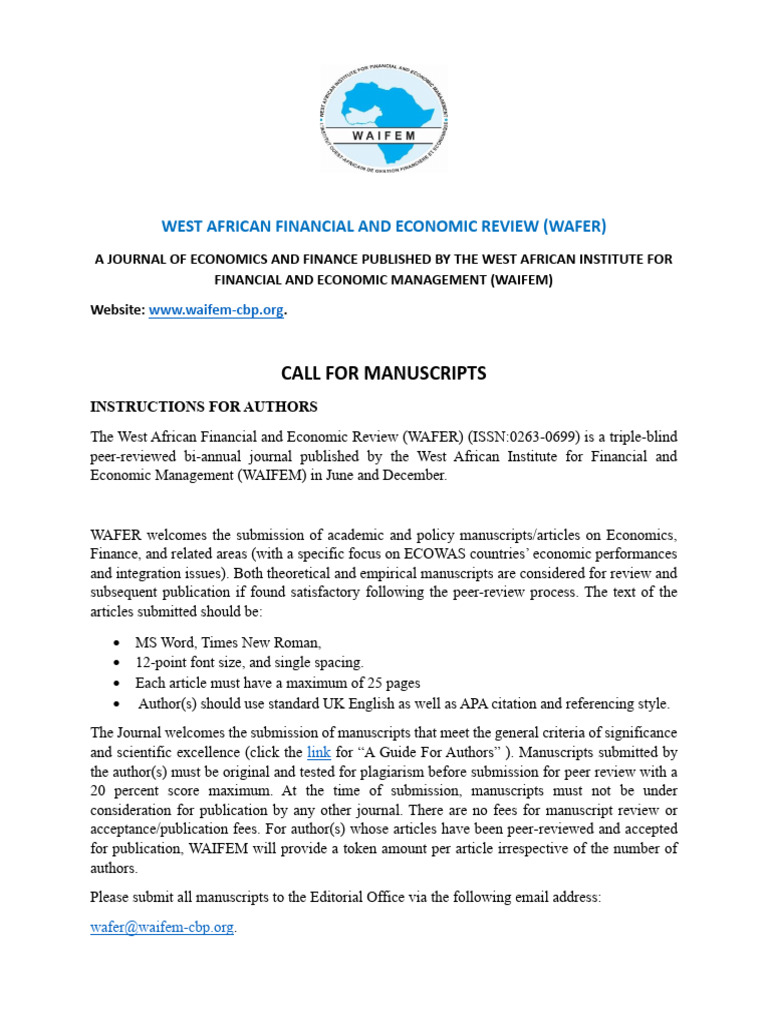 Wafer Call For Manuscript | PDF