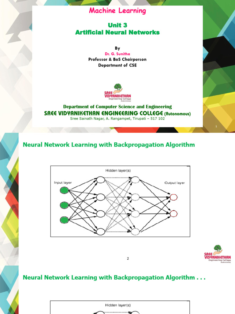 Unit 3 Backpropagation Algorithm Pdf Artificial Neural Network Machine Learning
