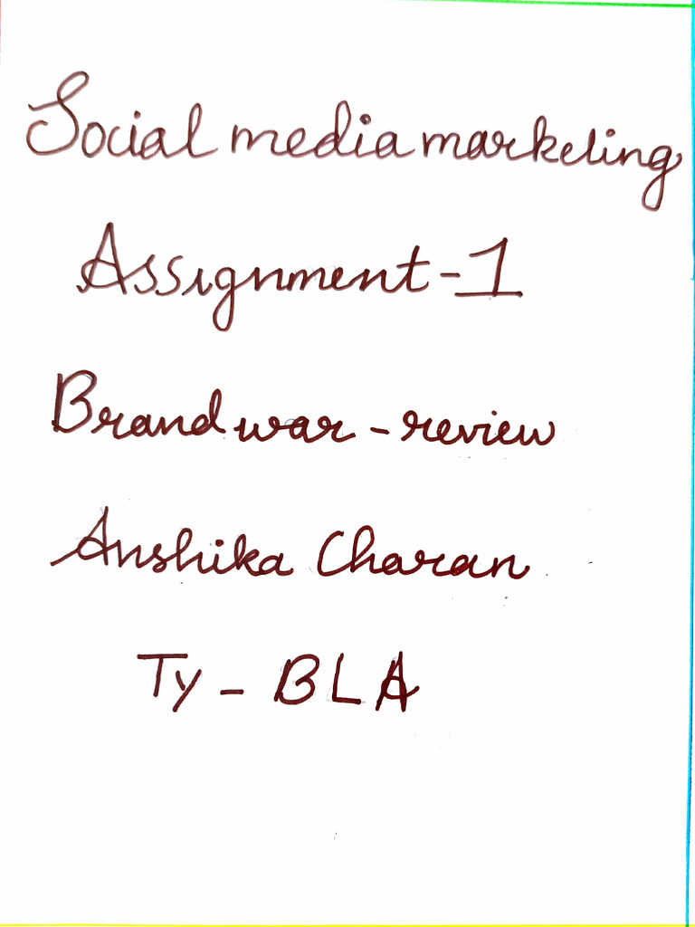 Anshika Charan - Social Media Marketing Assignment - Brand War Review ...