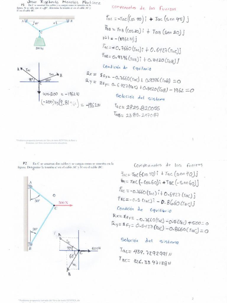Ejercicios Estatica | PDF