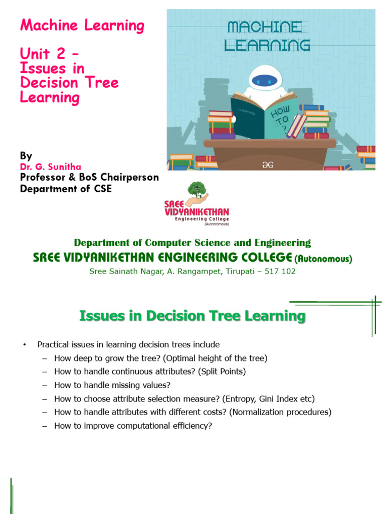 Decision Tree Learning Challenges | PDF | Cross Validation (Statistics ...