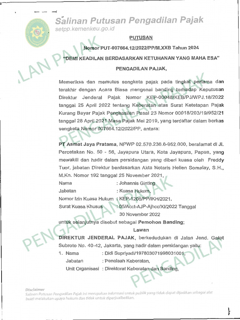 Hasil Putusan Sidang Tentang Bea Masuk 2024 | PDF