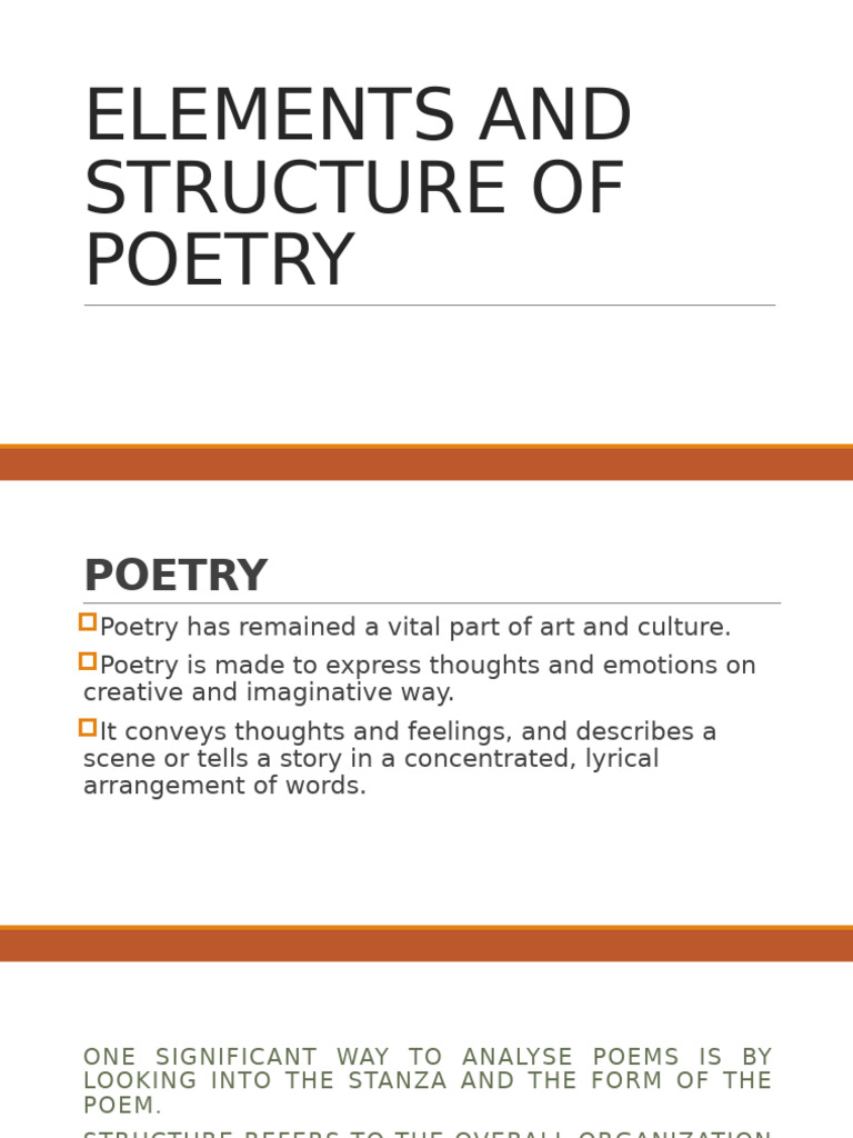 Elements and Structure of Poetry | PDF | Poetry | Sonnets