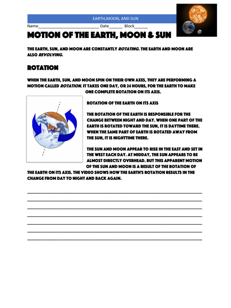 Earth Sun AND Moon | PDF | Rotation | Moon