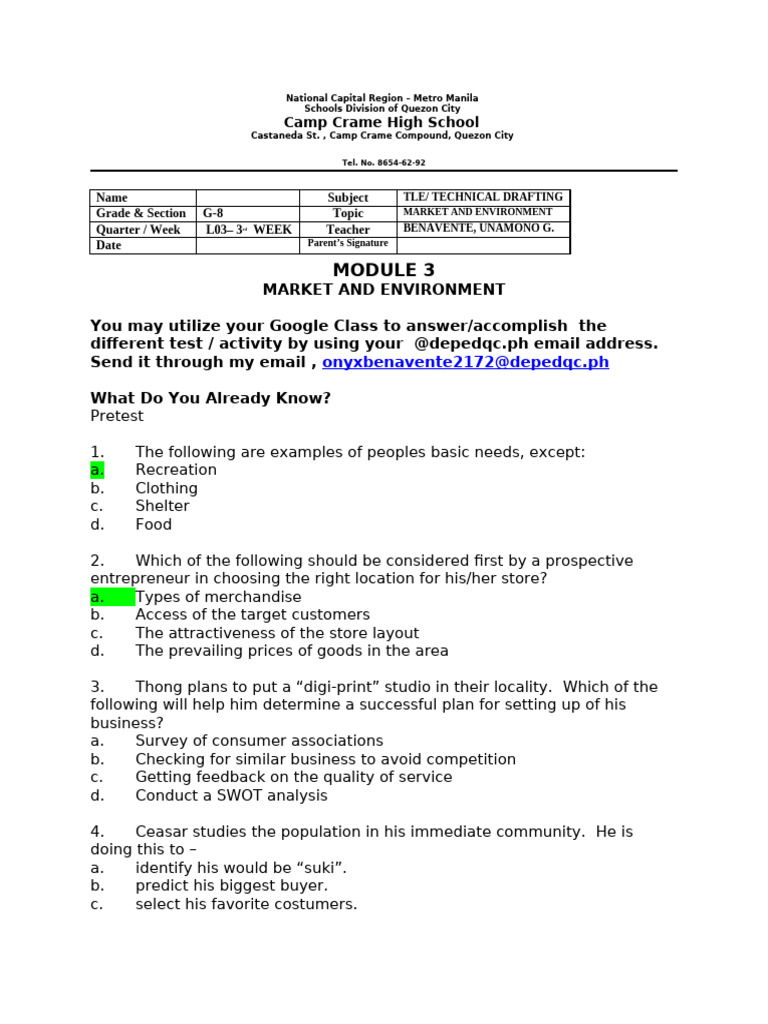 LAS sample_drafting | PDF | Swot Analysis | Technical Drawing