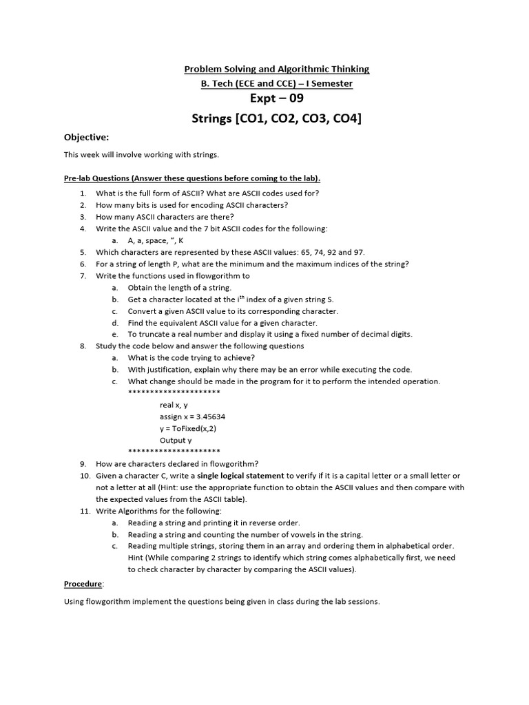 Labsheet9_Strings | PDF | String (Computer Science) | Ascii