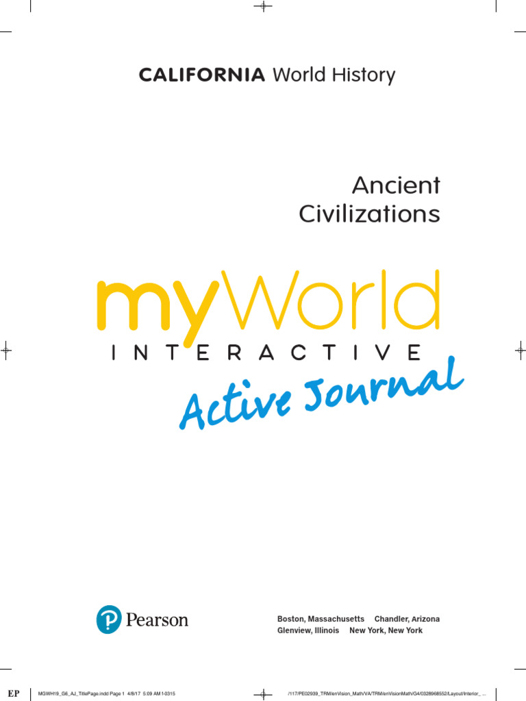 CA World History - MyWorld Interactive Ancient Civilizations Fillable ...
