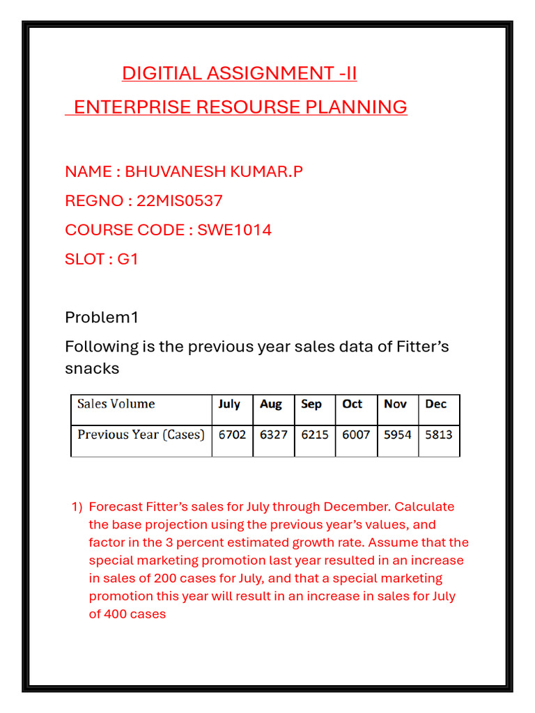 ENTERPRISE RESOURSE PLANNING D2 | PDF | Economies