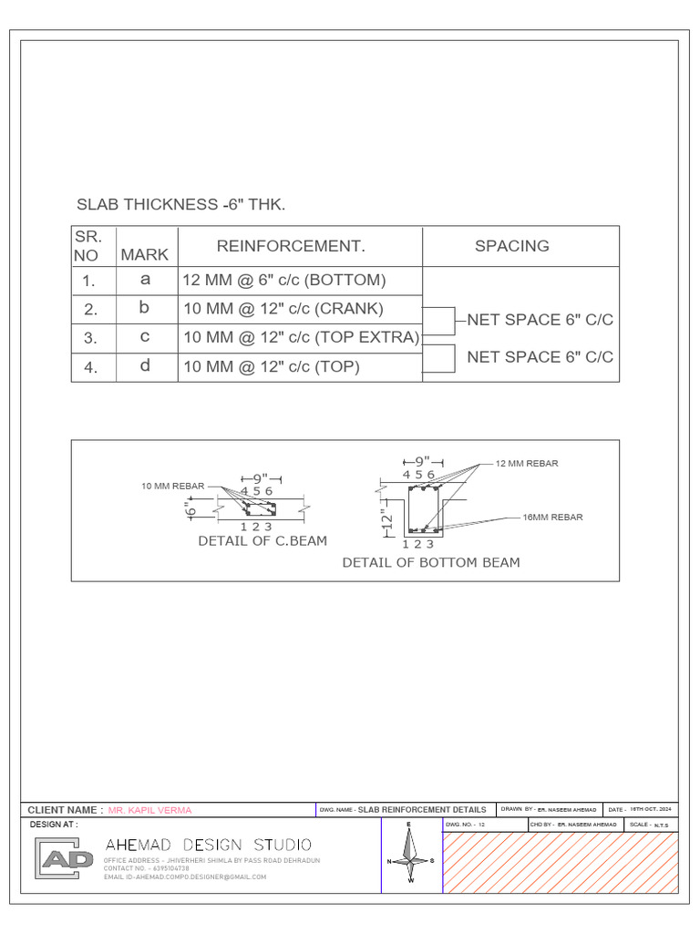 Slab Reinforcement Details and Specs | PDF