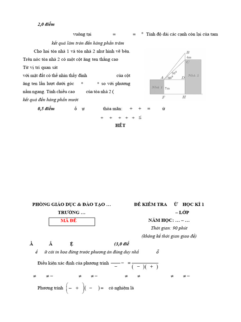 De KT Giua Ki 1 Toan 9 CTST | PDF