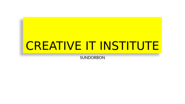 Creative IT Institute Sundorbon | PDF