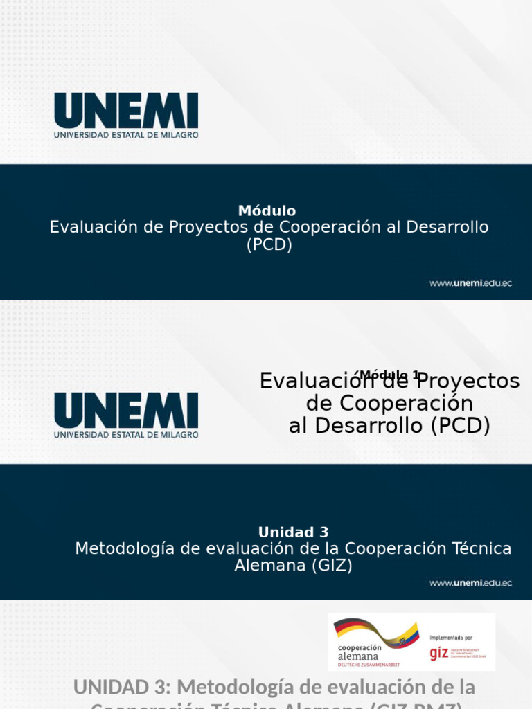Unidad 3 - Metodología de Evaluación de La Cooperación Técnica Alemana (BMZ-GIZ) | PDF | Evaluación
