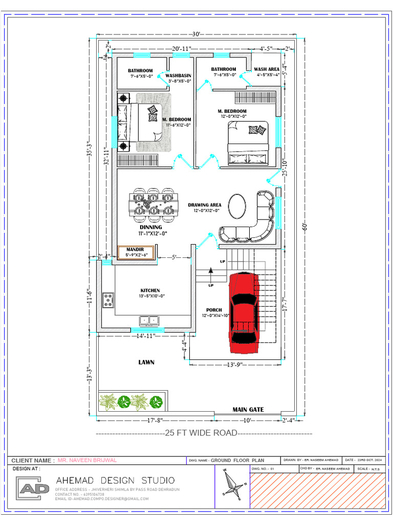 Ground Floor Plan For MR - Naveen Brijwal 23RD Oct.2024 | PDF