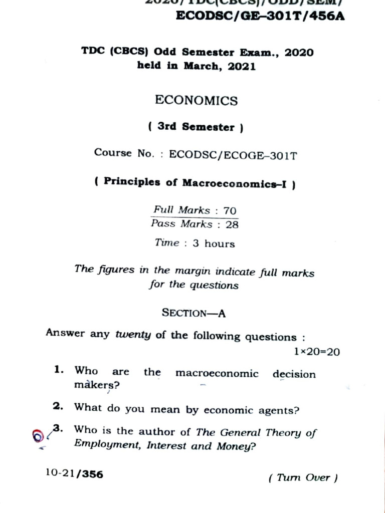 Economics 3rd sem 2020 | PDF | Fiscal Policy | Macroeconomics