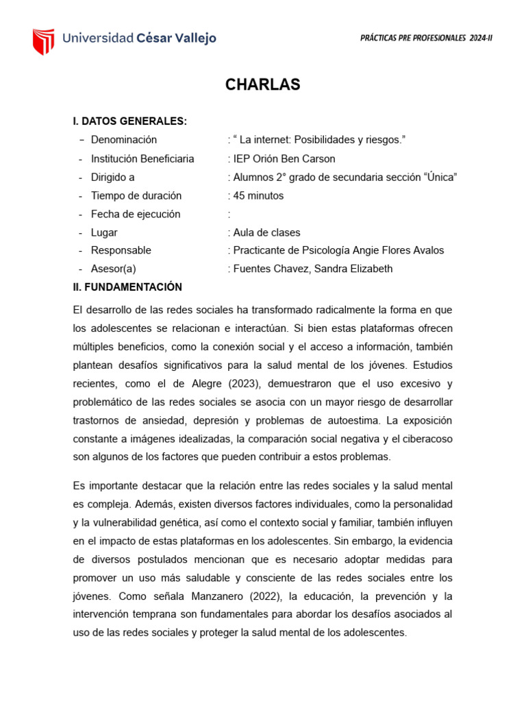 4º Charla | PDF | Adolescencia | Acoso cibernético