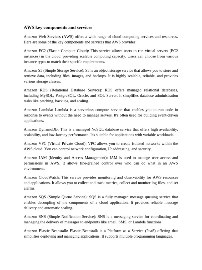 Module 5 - AWS Components and Services | PDF | Amazon Web Services | Cloud Computing