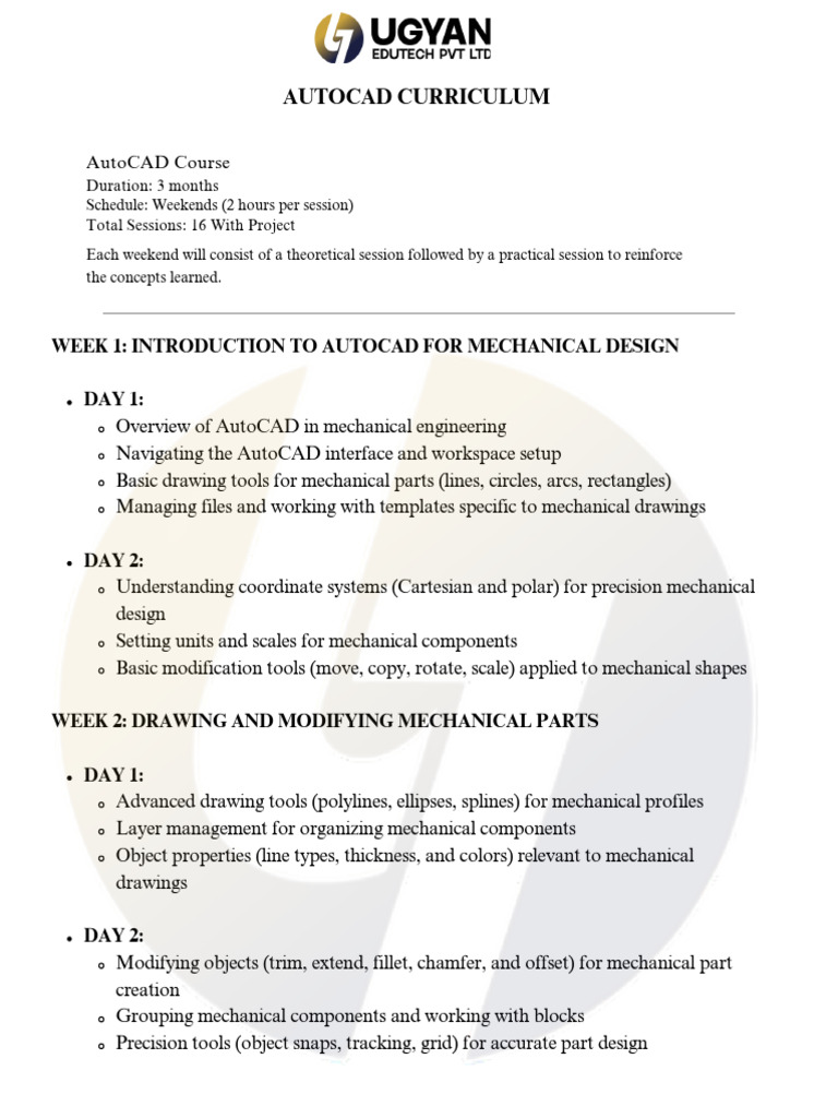 Autocad Curriculum | PDF | 3 D Computer Graphics | 3 D Modeling
