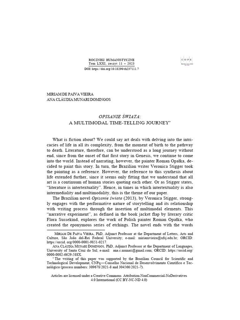 Multimodal Journey in Stigger's Novel | PDF | Narrative | Canvas