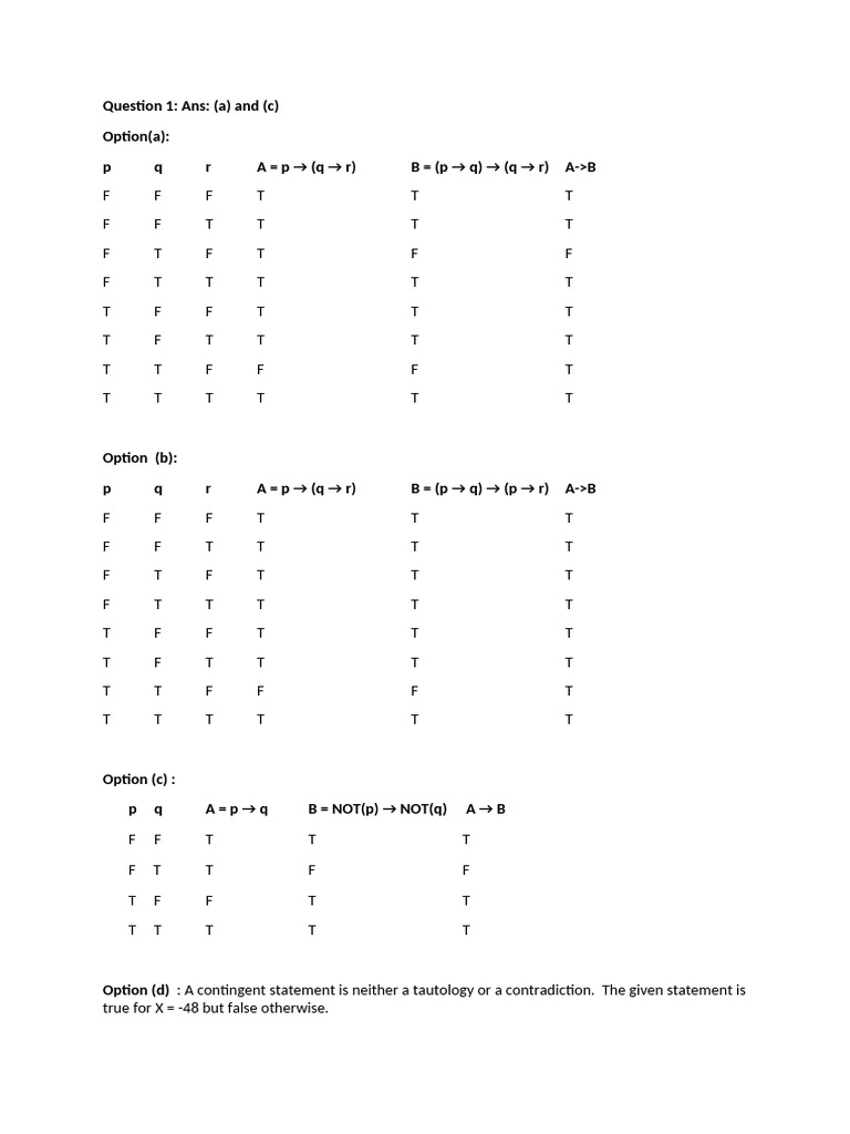 Solution 1 | PDF | Boolean Algebra | Teaching Mathematics