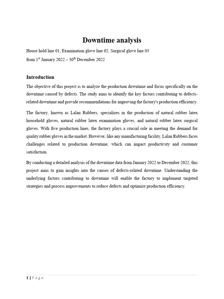 Downtime Analysis | PDF | Natural Rubber | Foam