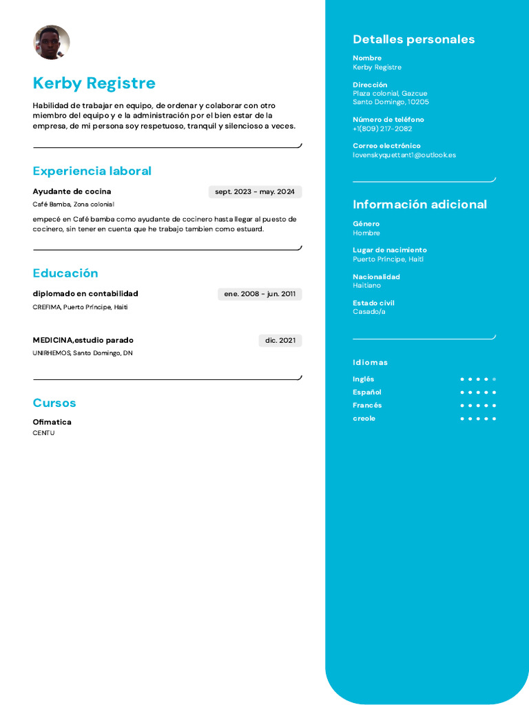 Registre CV Ok | PDF | Haití