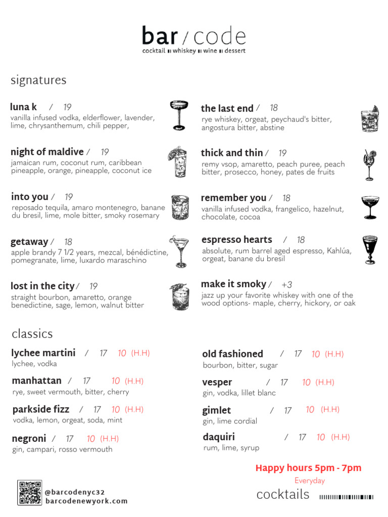 Barcode Menu and Dessert Menu (New Format Web) | PDF