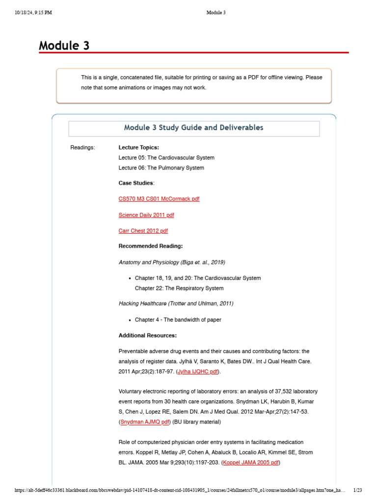 Module 3 | PDF | Heart | Lung