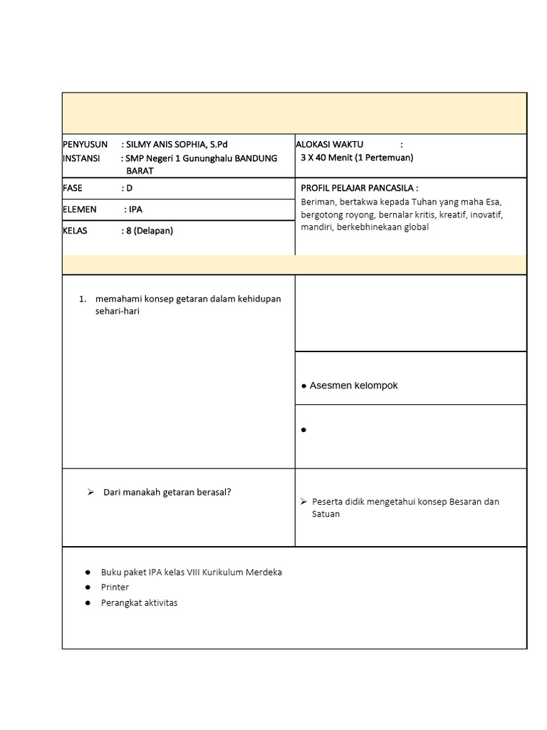Modul IPA: Getaran dan Gelombang Kelas 8 | PDF | Karier & Perkembangan